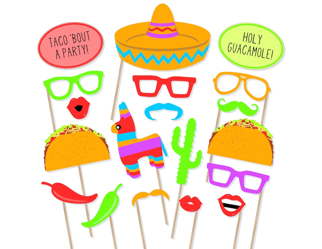 Printable Taco Photo Booth Props - Taco Photobooth - Taco Bout A Party ...