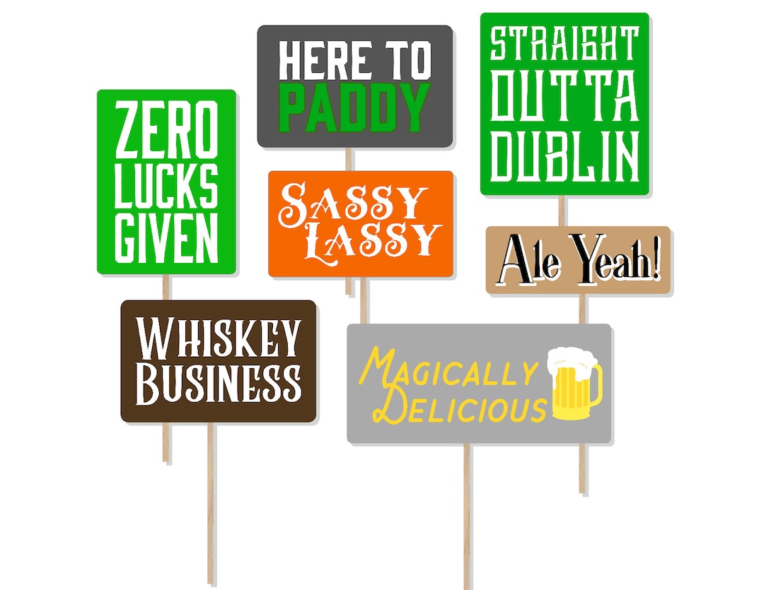 St. Patricks Day Photo Booth Prop Signs - Printable St. Patricks Day ...