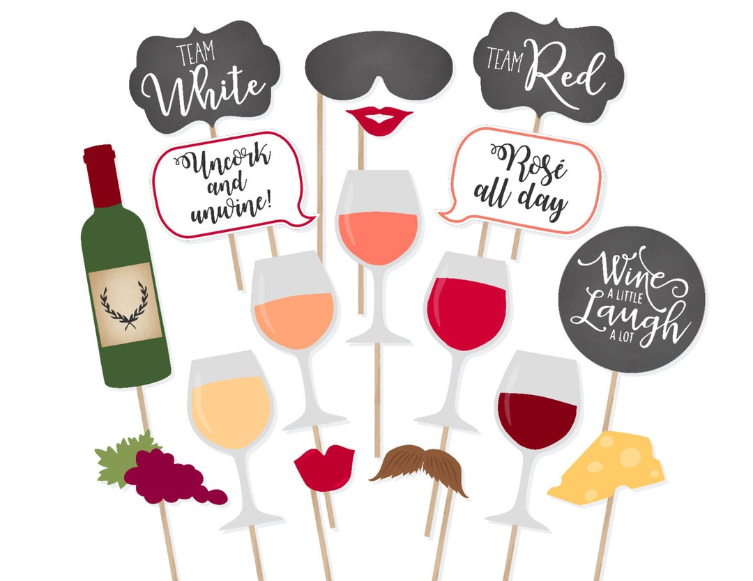 Printable Wine Tasting Photo Booth Props - Instant Download Wine ...