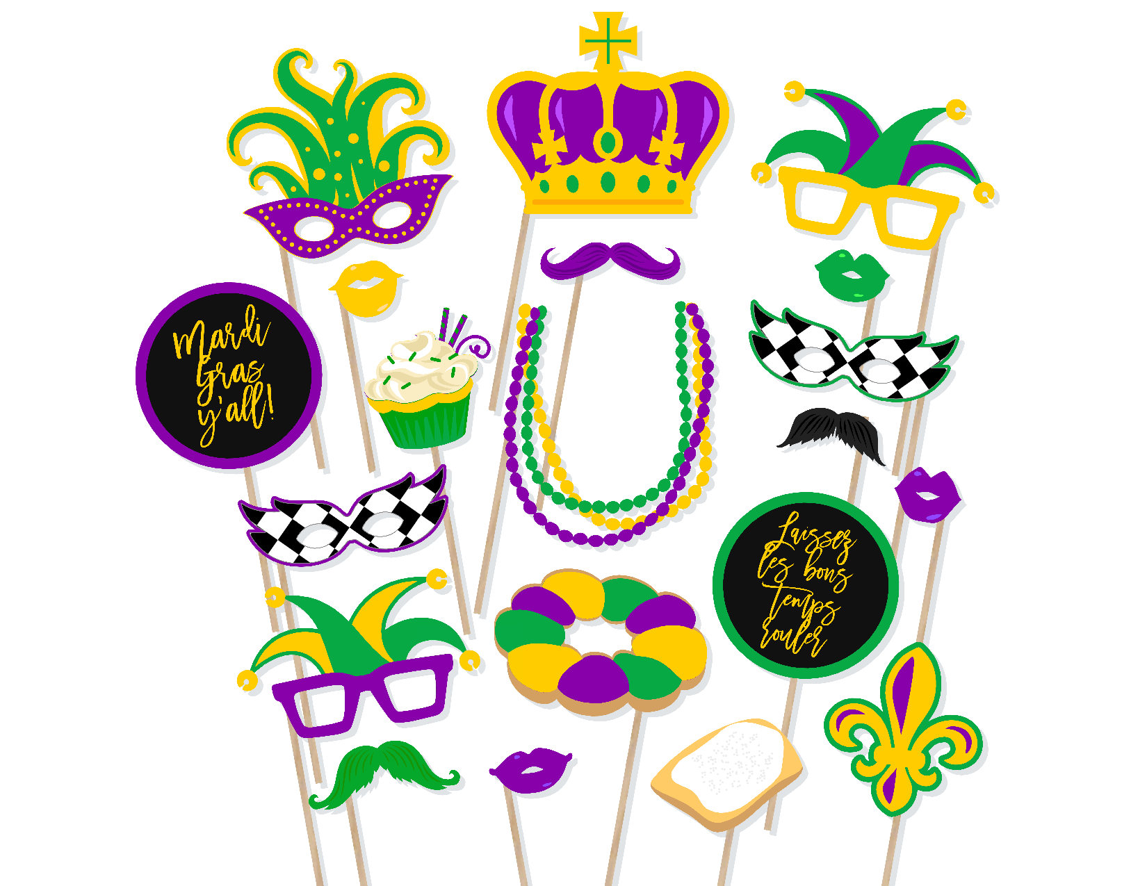 Imprimible Mardi Gras Photo Booth Props - Mardi Gras Photobooth Props ...