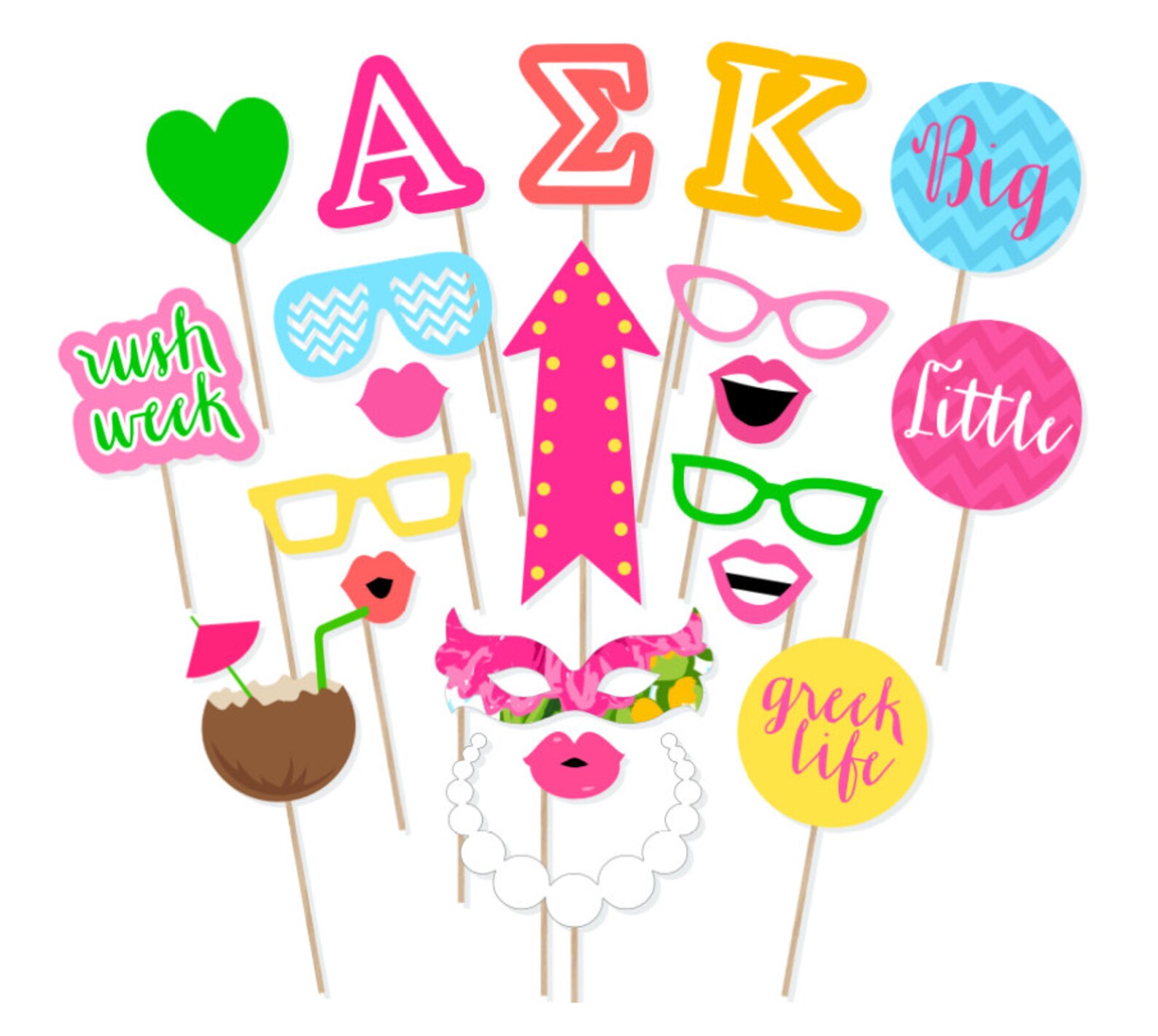 Printable Sorority Photo Booth Props - Sorority Photobooth Props - Rush ...