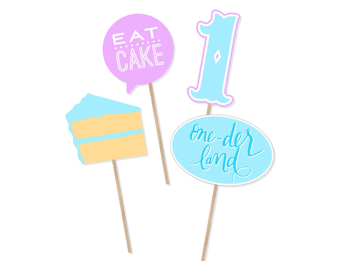 Printable One-derland Photo Booth Props - Wonderland Photobooth ...
