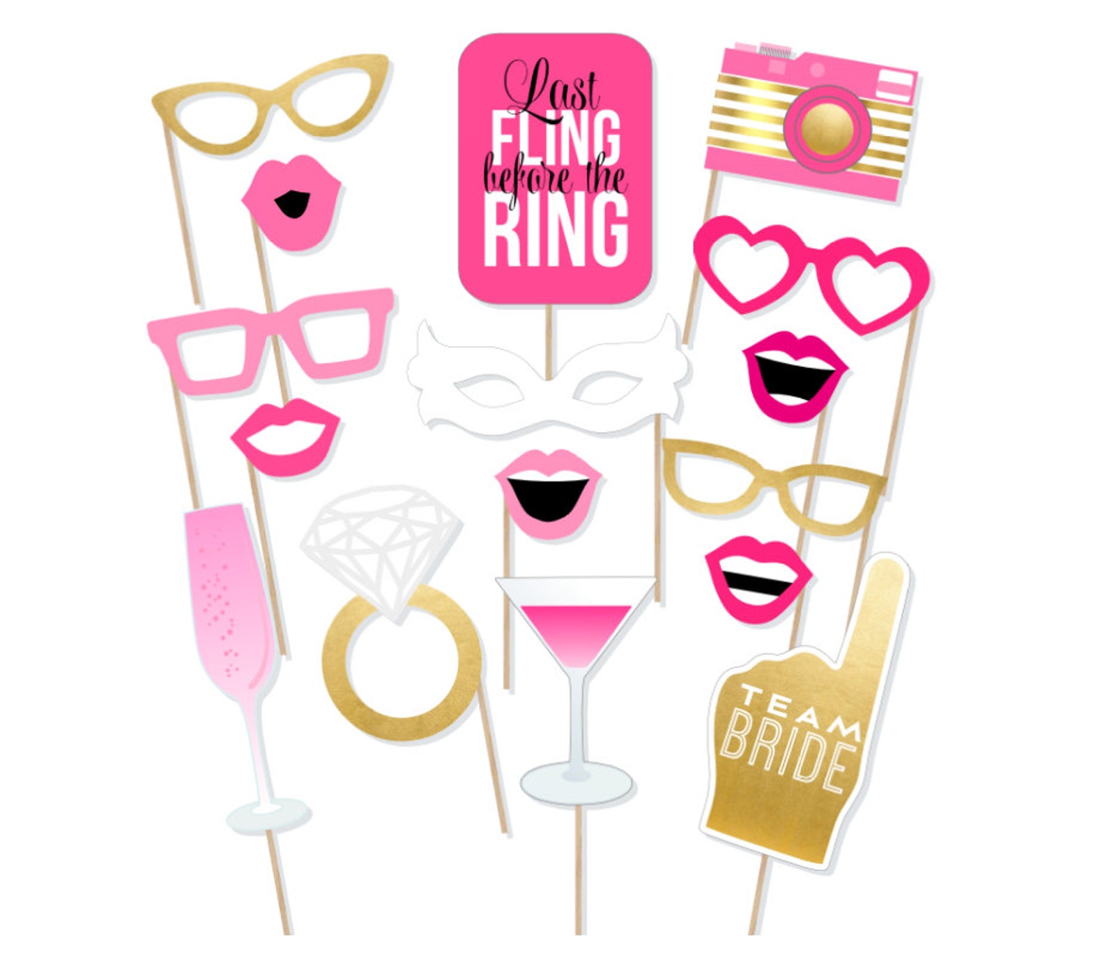 Printable Bachelorette Photo Booth Props - Hen Party Photobooth Props ...