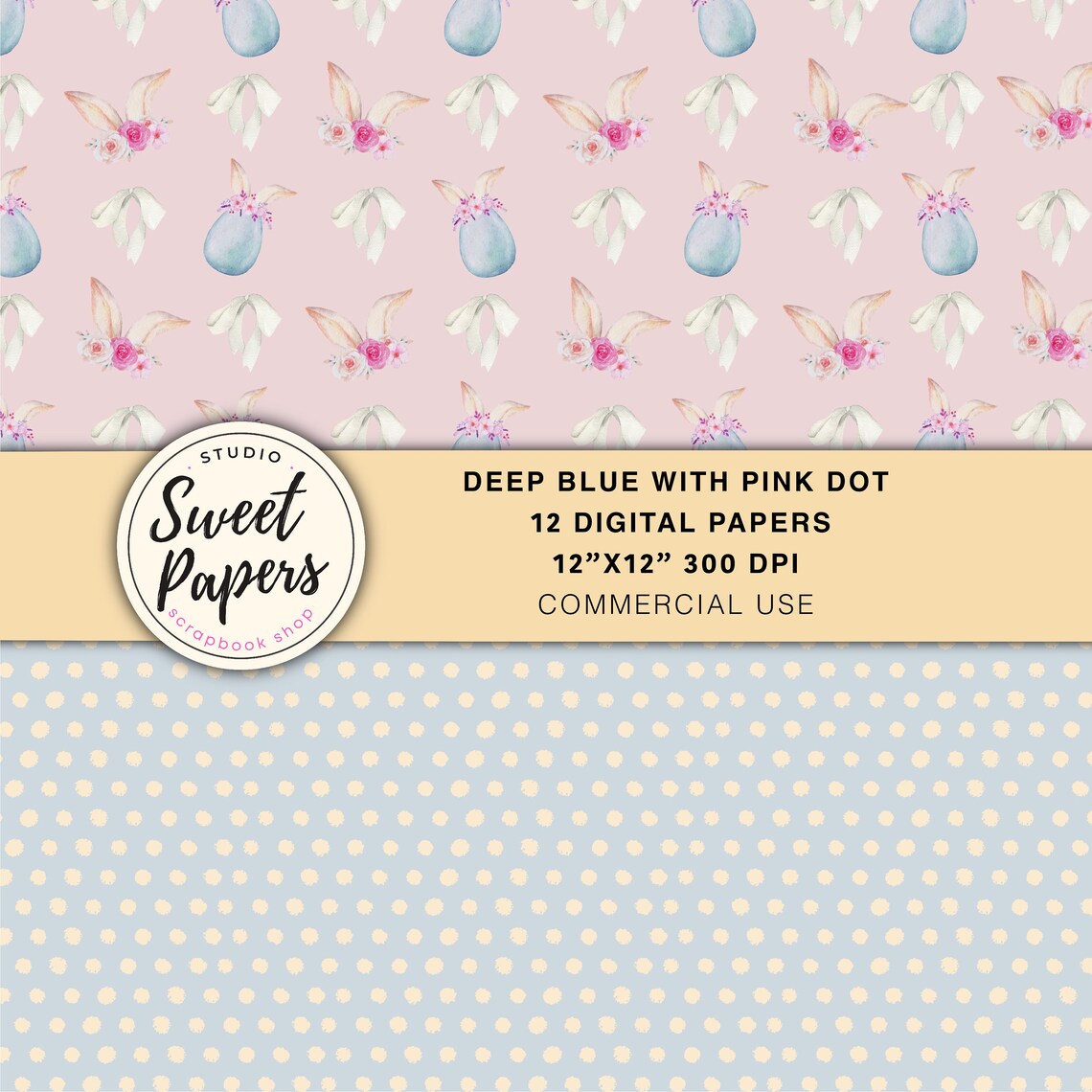 12 Easter Digital Papers, Bunny Digital Papers, Patterns Backgrounds ...