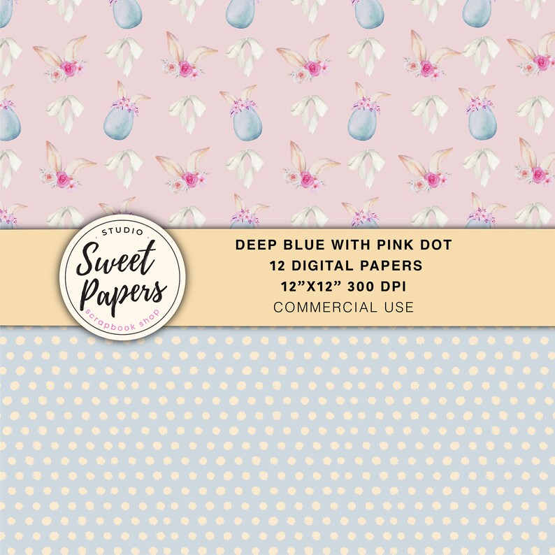 12 Easter Digital Papers, Bunny Digital Papers, Patterns Backgrounds ...