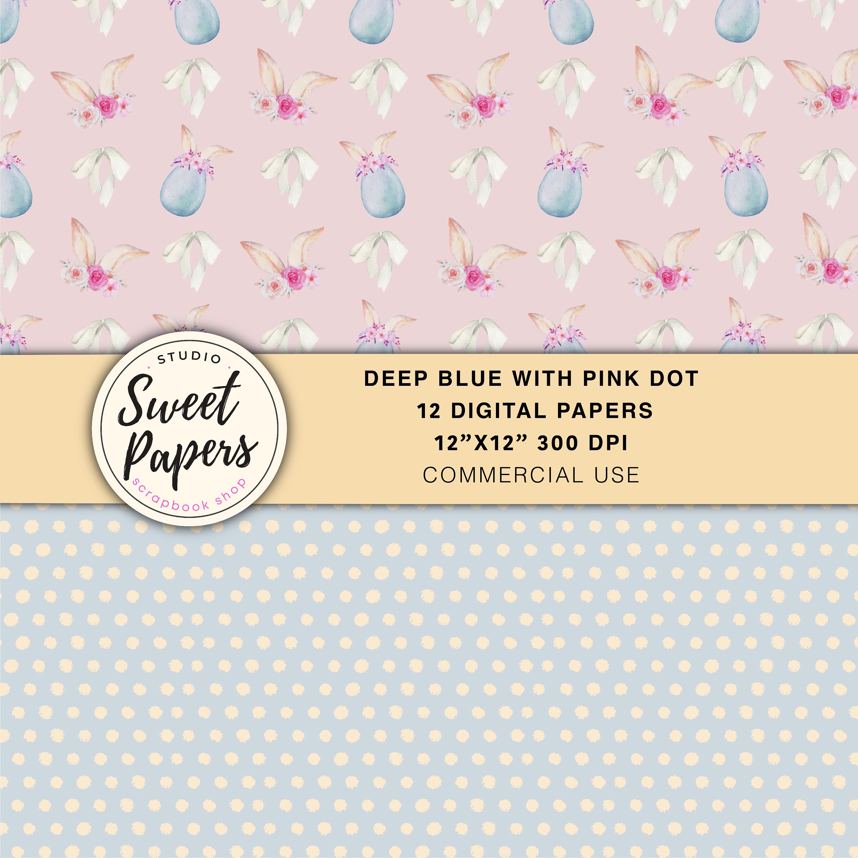 12 Easter Digital Papers, Bunny Digital Papers, Patterns Backgrounds ...