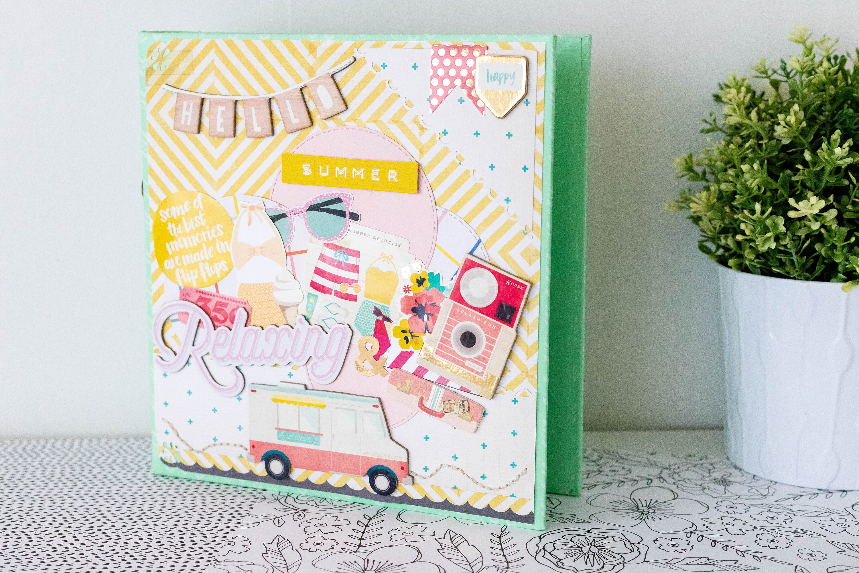 Summer Travel Photo Album, Personalized, Decorated, 6x8 Photo Album ...