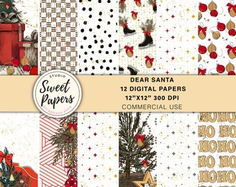 Christmas Digital Scrapbook Paper - Etsy