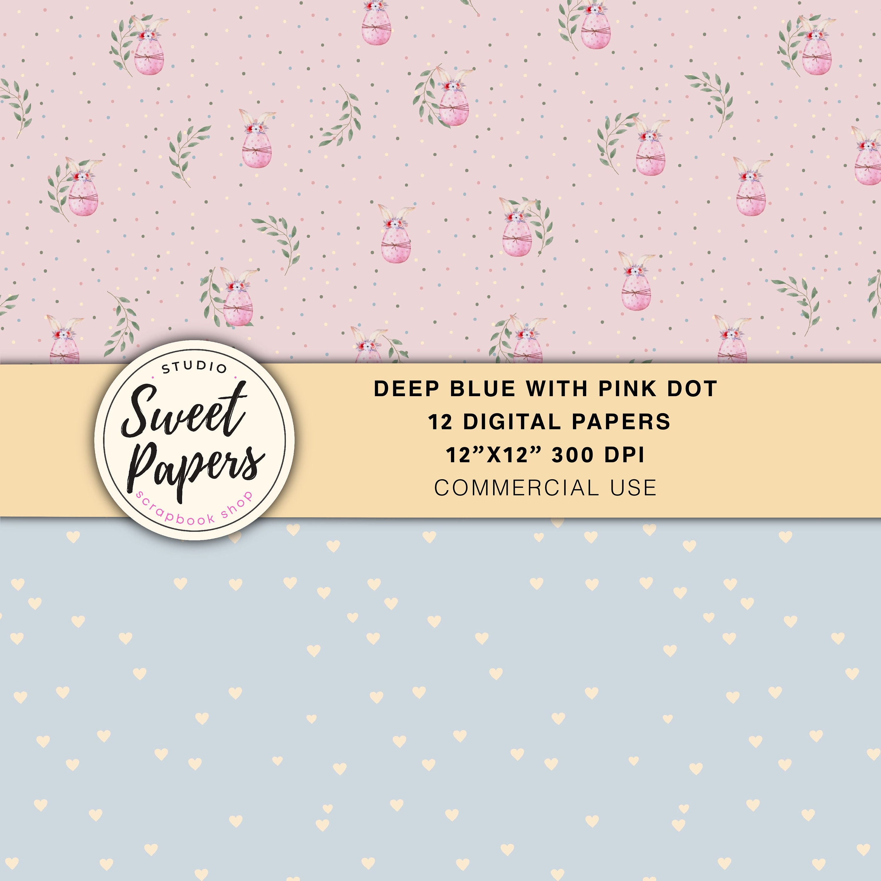 12 Easter Digital Papers, Bunny Digital Papers, Patterns Backgrounds ...
