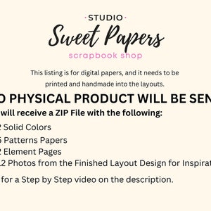 Digital Kit Scrapbook Layout, All Elements and Patterns to Make This ...