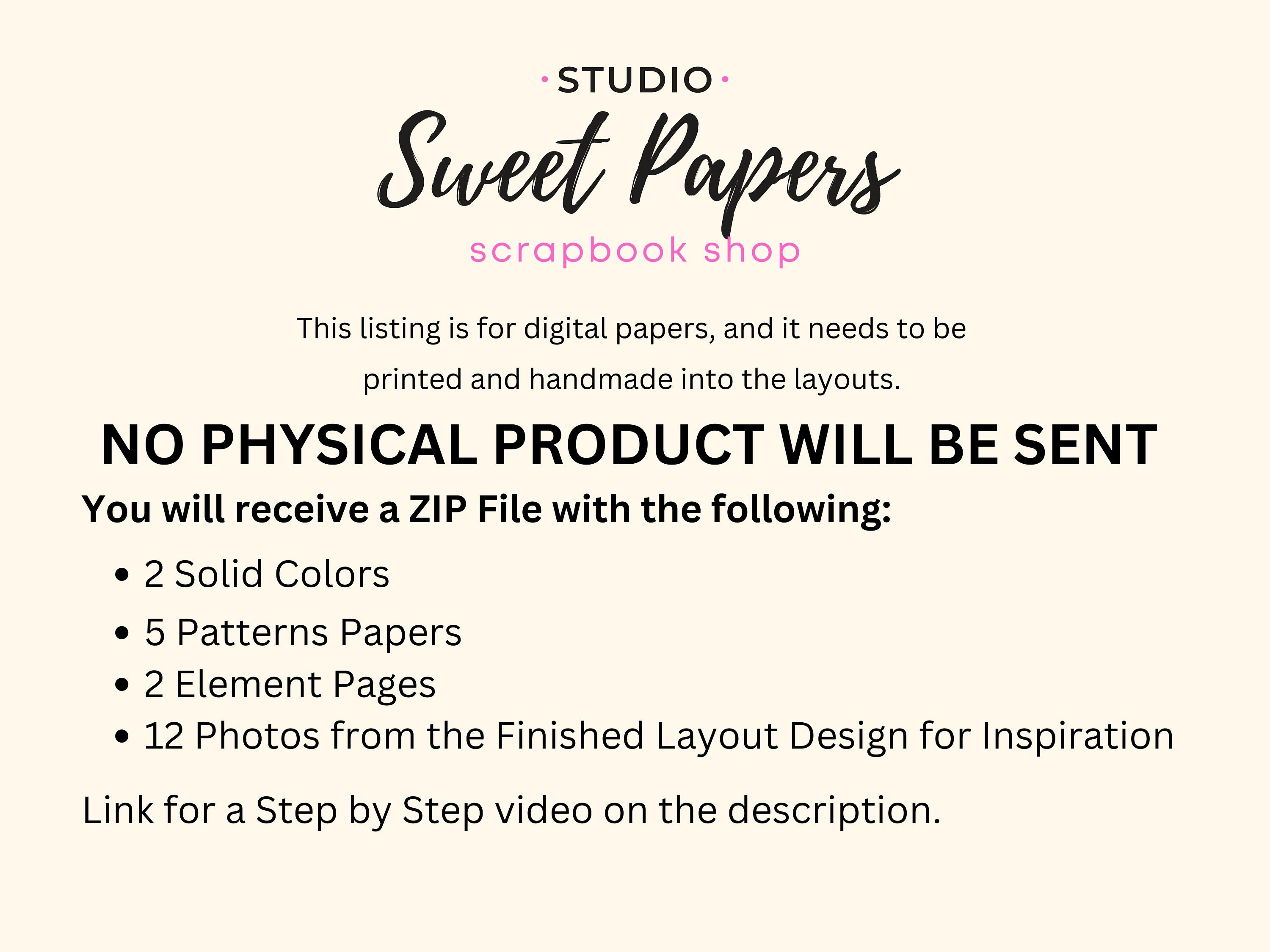 Digital Kit Scrapbook Layout, All Elements and Patterns to Make This ...