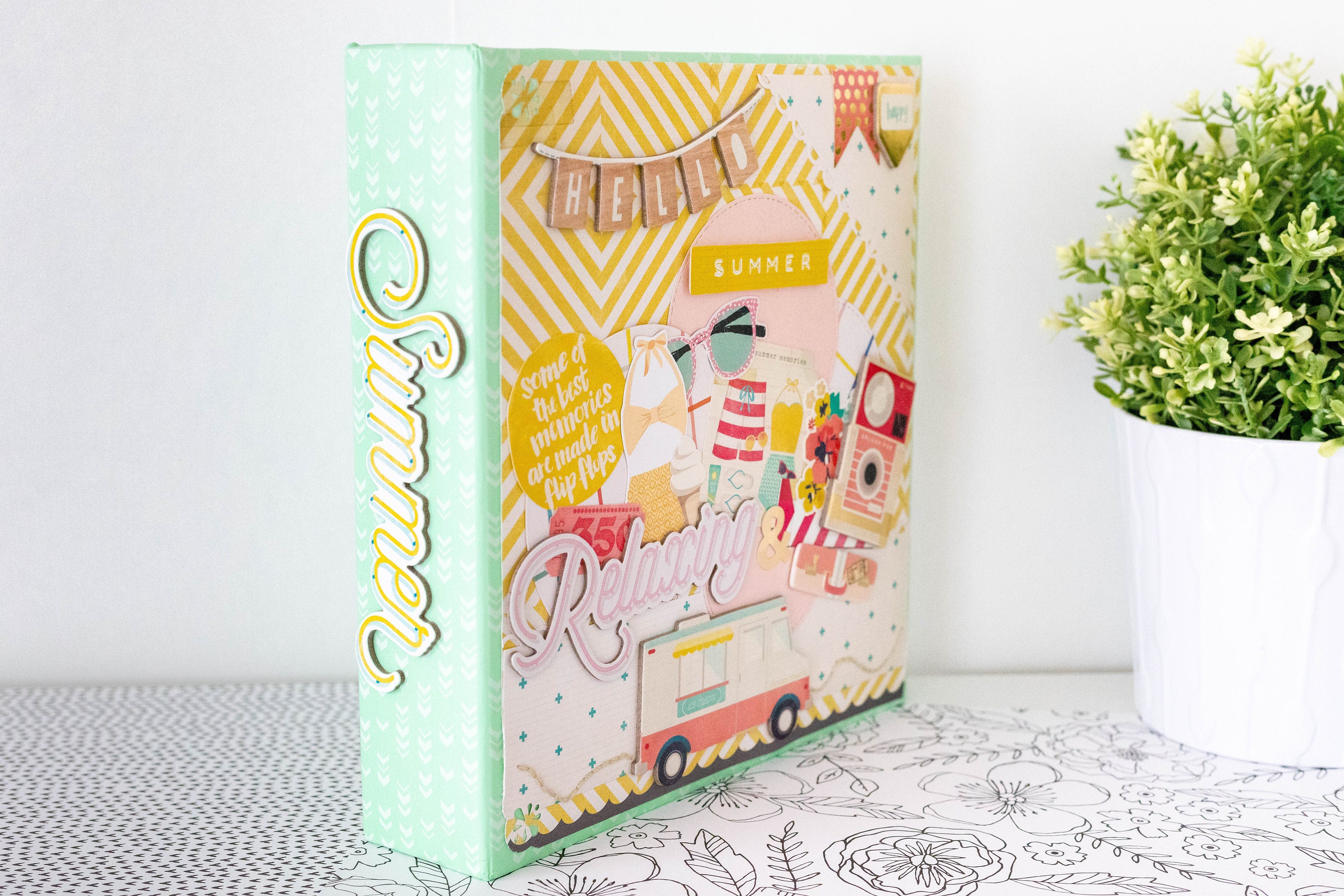 Summer Travel Photo Album, Personalized, Decorated, 6x8 Photo Album ...