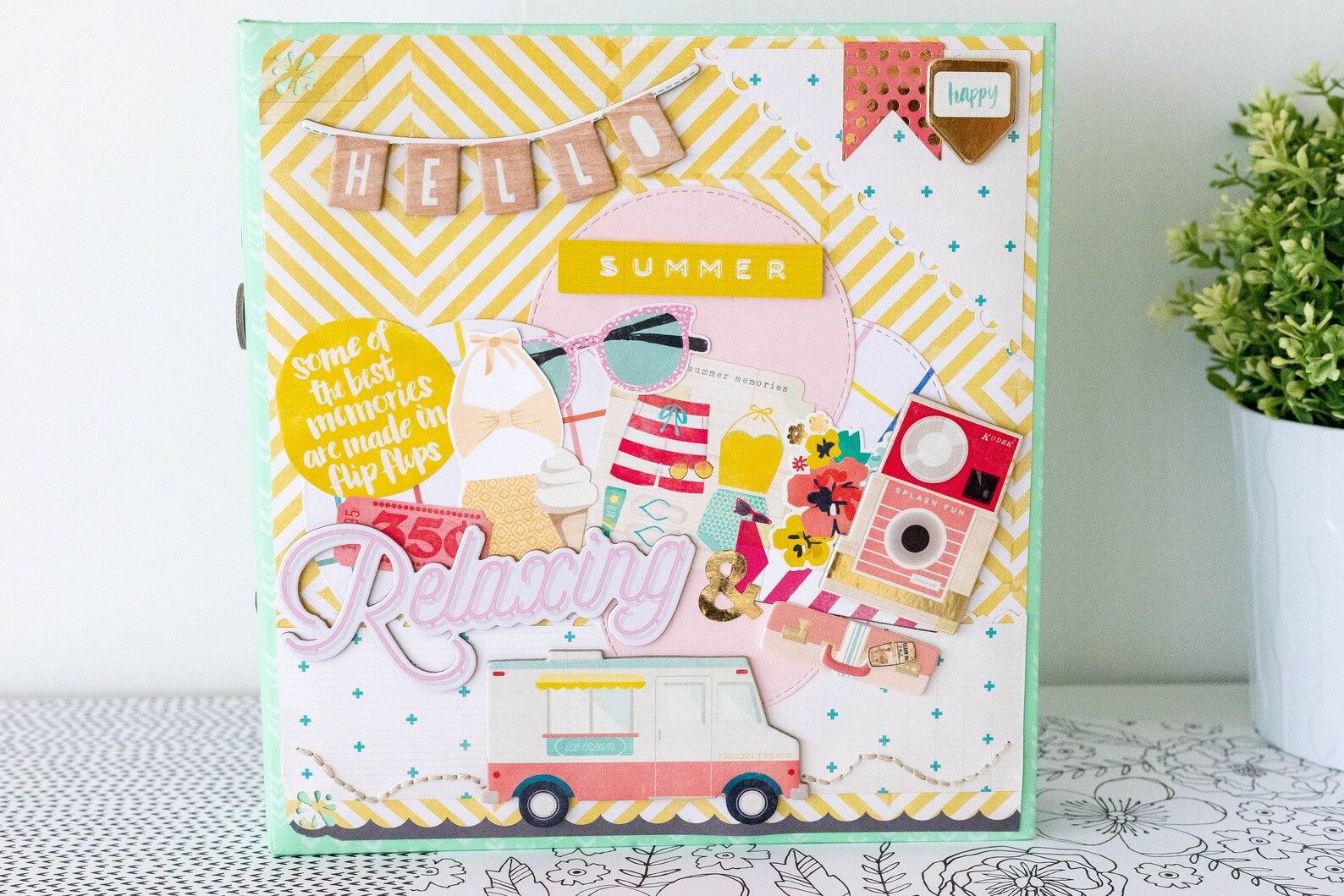 Summer Travel Photo Album, Personalized, Decorated, 6x8 Photo Album ...