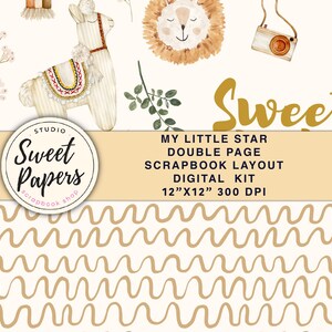 Digital Kit Scrapbook Layout, All Elements and Patterns to Make This ...