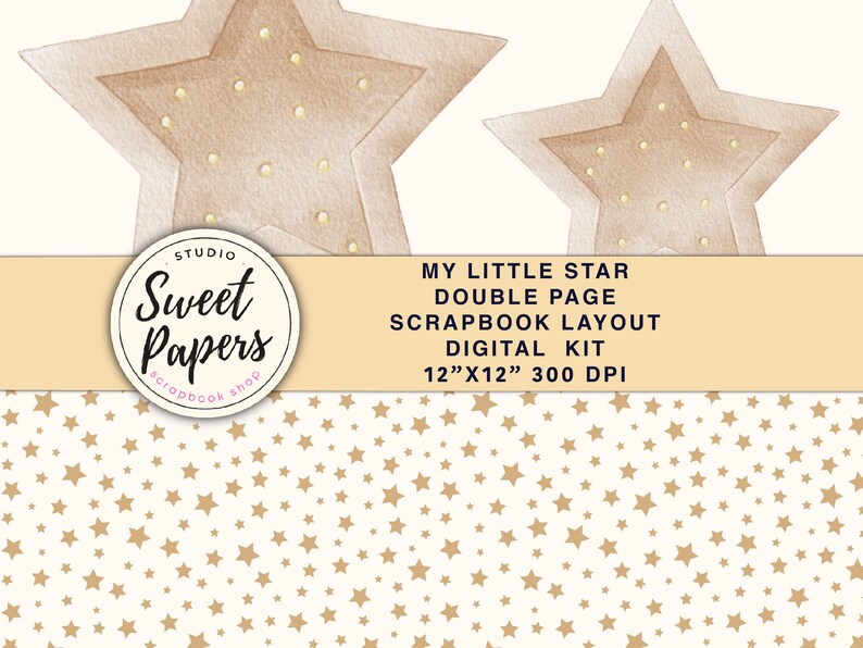 Digital Kit Scrapbook Layout, All Elements and Patterns to Make This ...