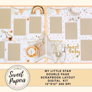 Digital Kit Scrapbook Layout, All Elements and Patterns to Make This ...