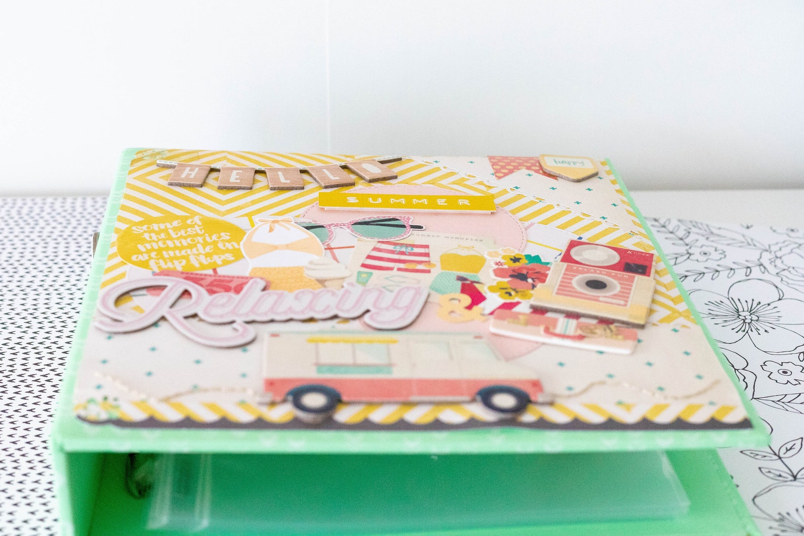 Summer Travel Photo Album, Personalized, Decorated, 6x8 Photo Album ...