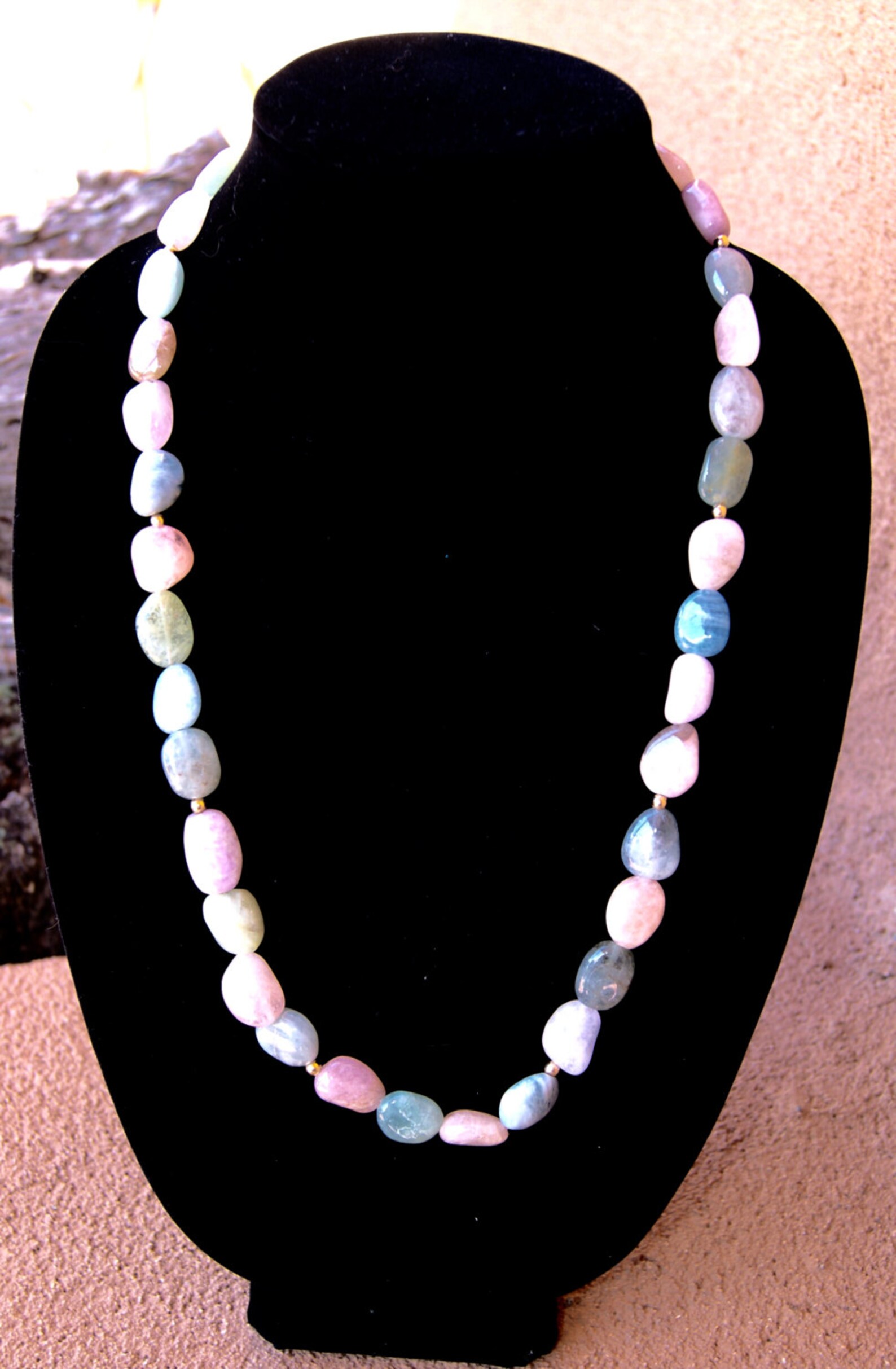 Multi-colored Natural Beryl Large Tumbled Nugget Necklace With - Etsy