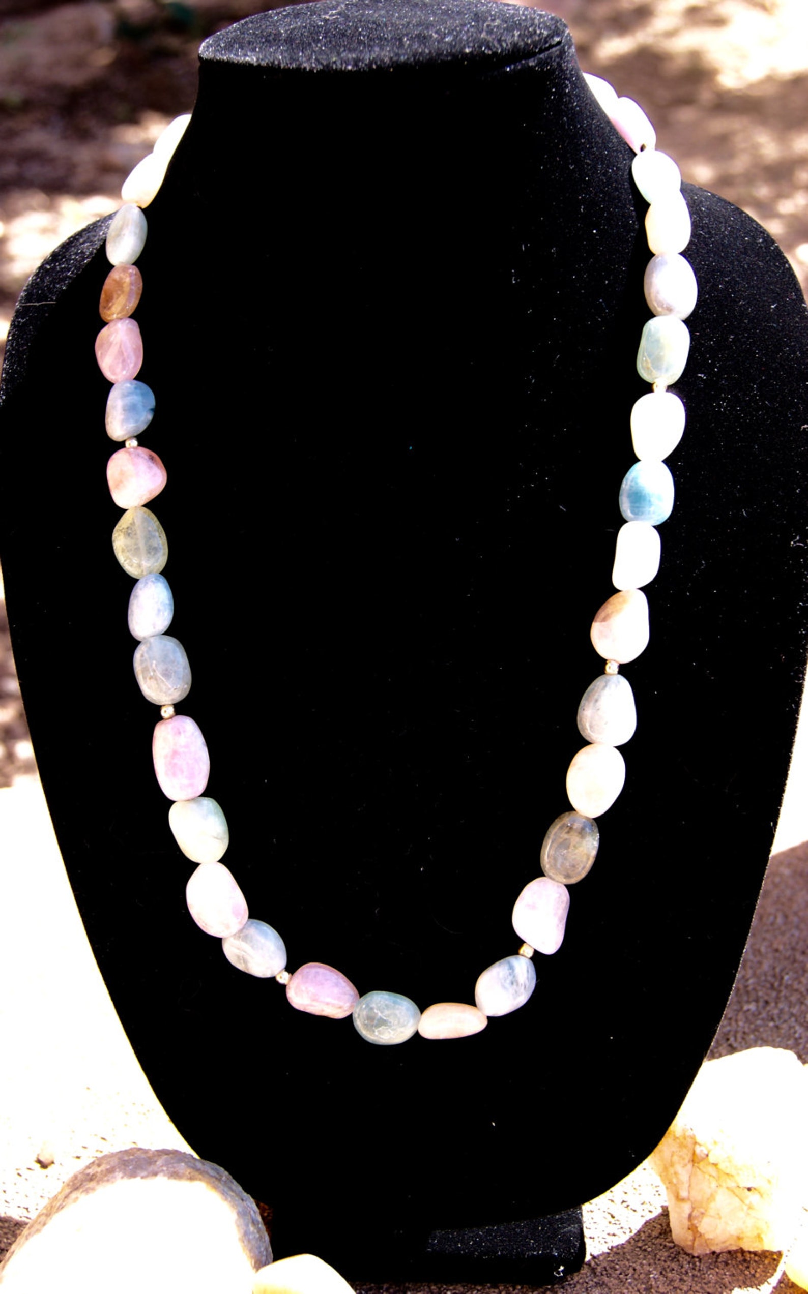 Multi-colored Natural Beryl Large Tumbled Nugget Necklace With - Etsy