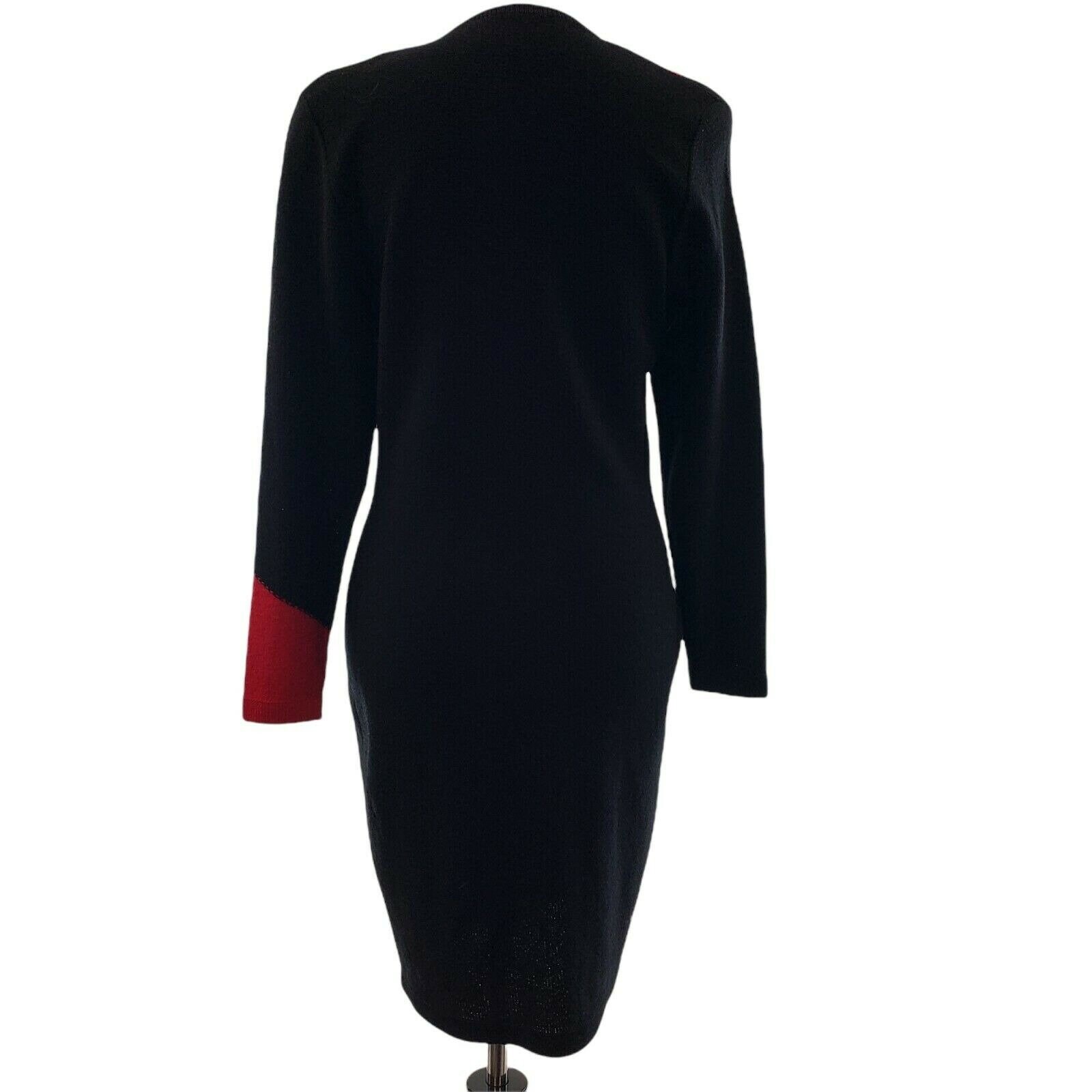 Steve Fabrikant Knit Dress Gem Buttons Black Wool Blend Tags Attached ...