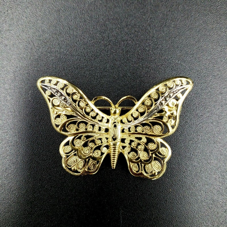 Alice Caviness Butterfly Scatter Pin Gold Vermeil Sterling - Etsy