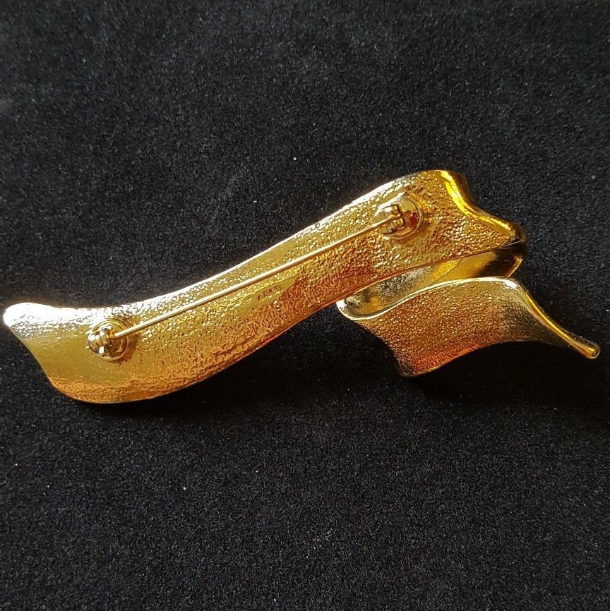 Vintage Avon Golden Ribbon 3 Polished Gold Tone Brooch - Etsy
