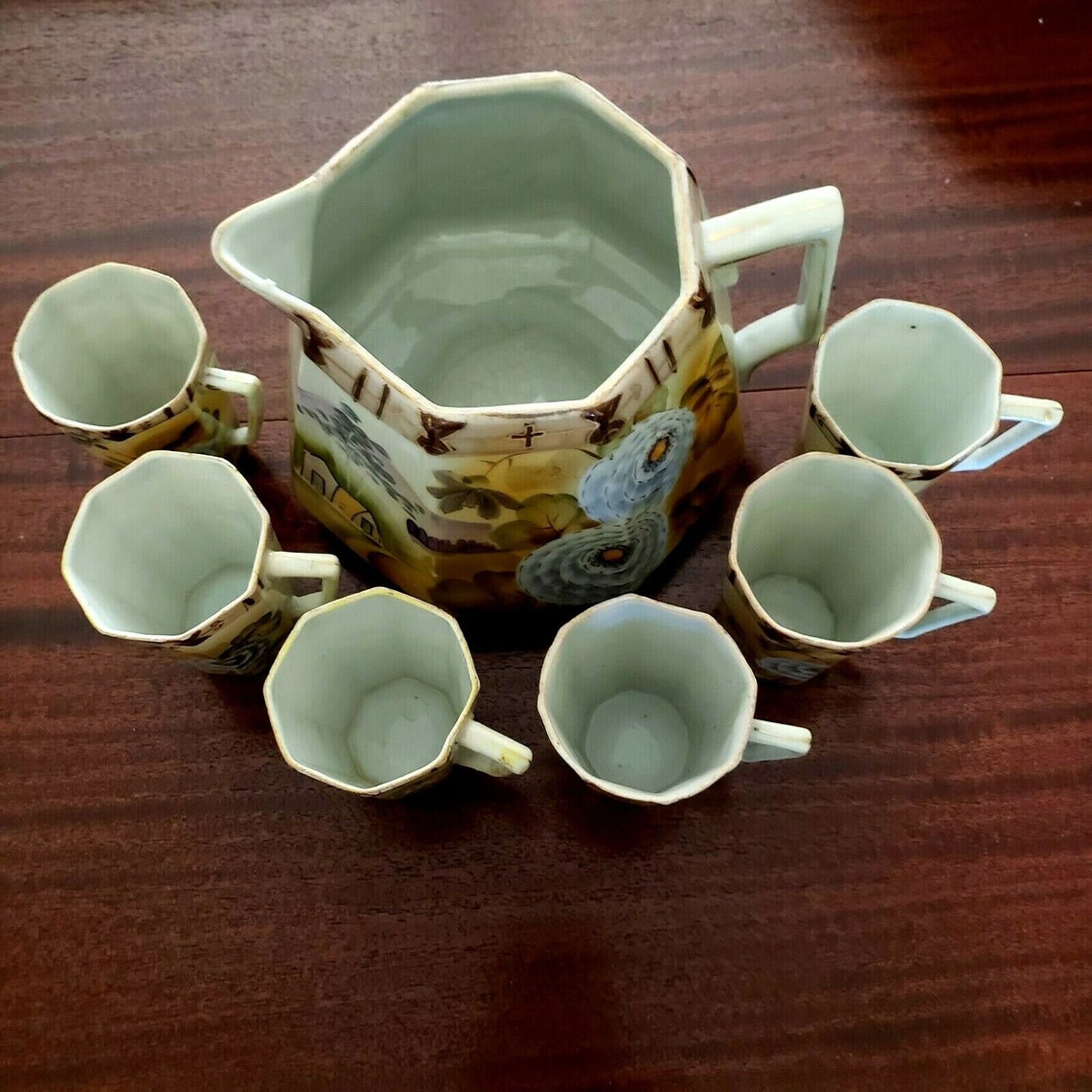 Antique Nippon Lemonade Cider Set Pitcher 6 Cups Te-oh China - Etsy