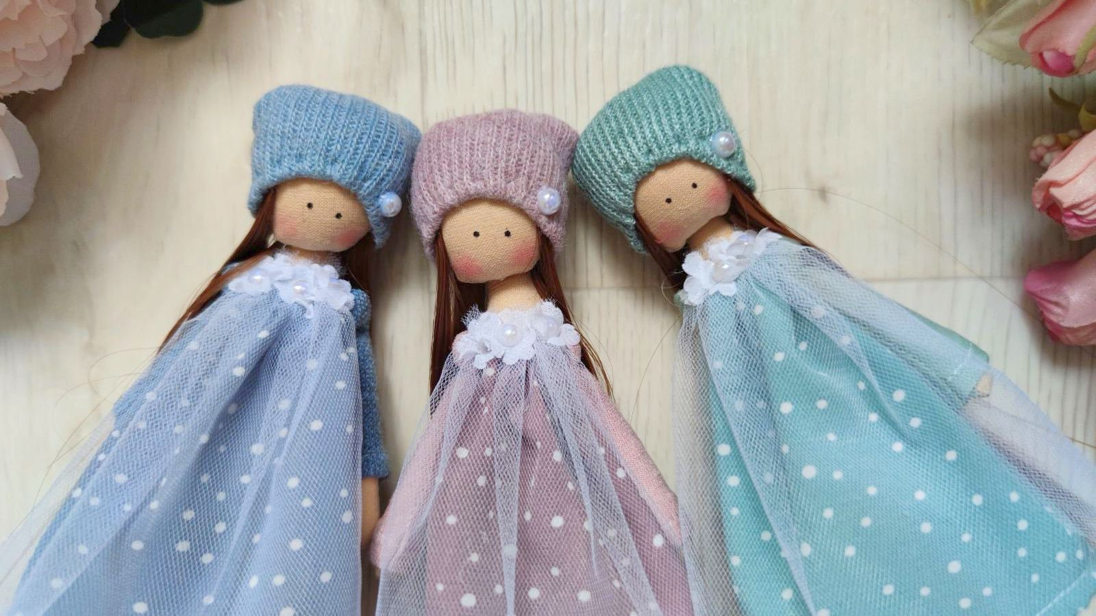 Little Handmade Rag Doll, Textile Pocket Doll for Dollhouse, Small Doll ...