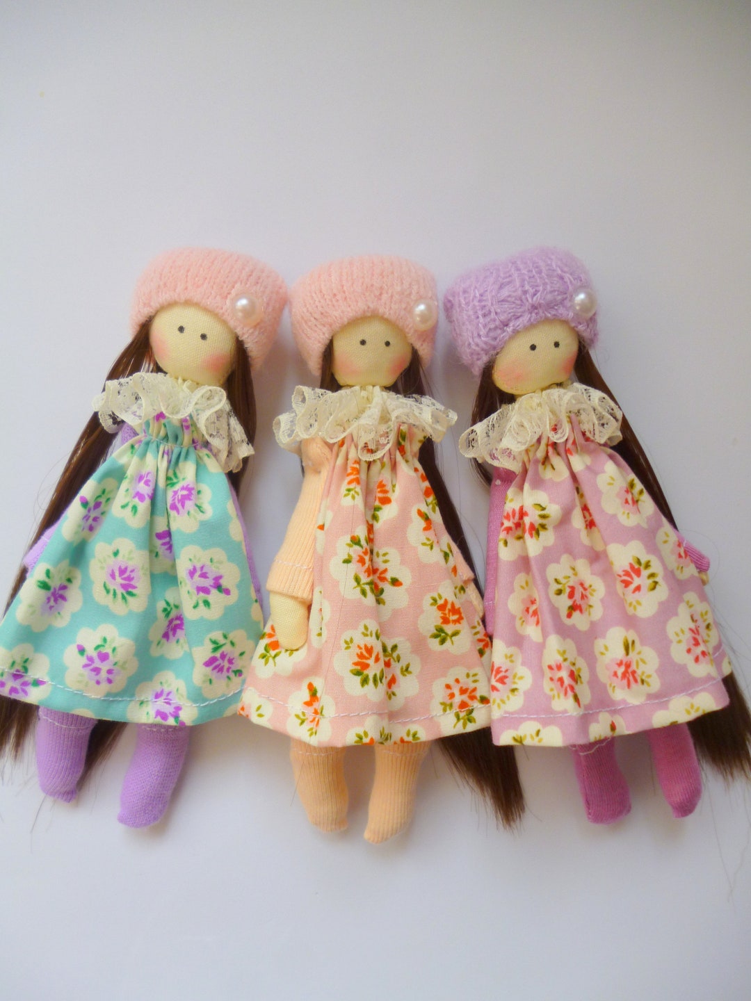 Little Handmade Rag Doll Textile Pocket Doll for Dollhouse - Etsy