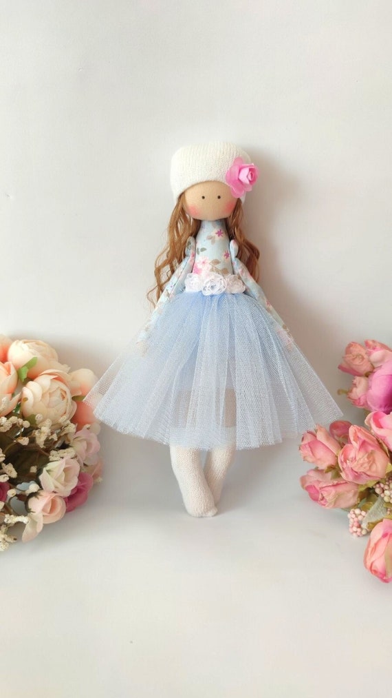 Blue Ballerina Doll Heirloom Cloth Doll Doll Gift for Girl | Etsy