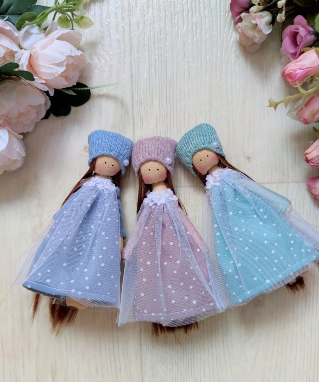 Little Handmade Rag Doll, Textile Pocket Doll for Dollhouse, Small Doll ...