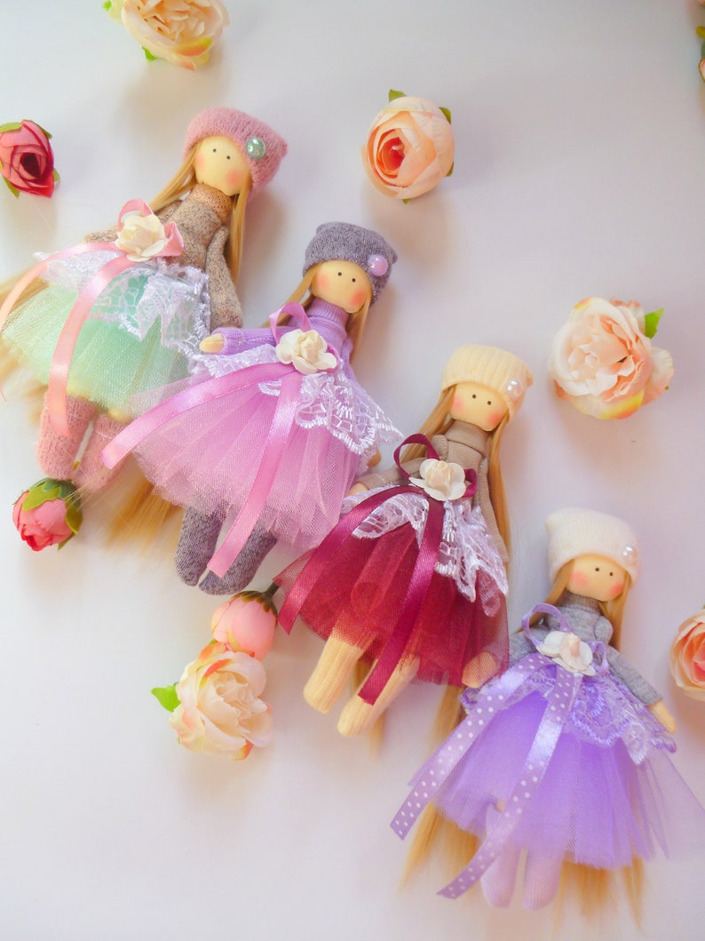 Textile Pocket Doll, Miniature Doll, Mini Rag Doll, Small Doll, Wedding ...