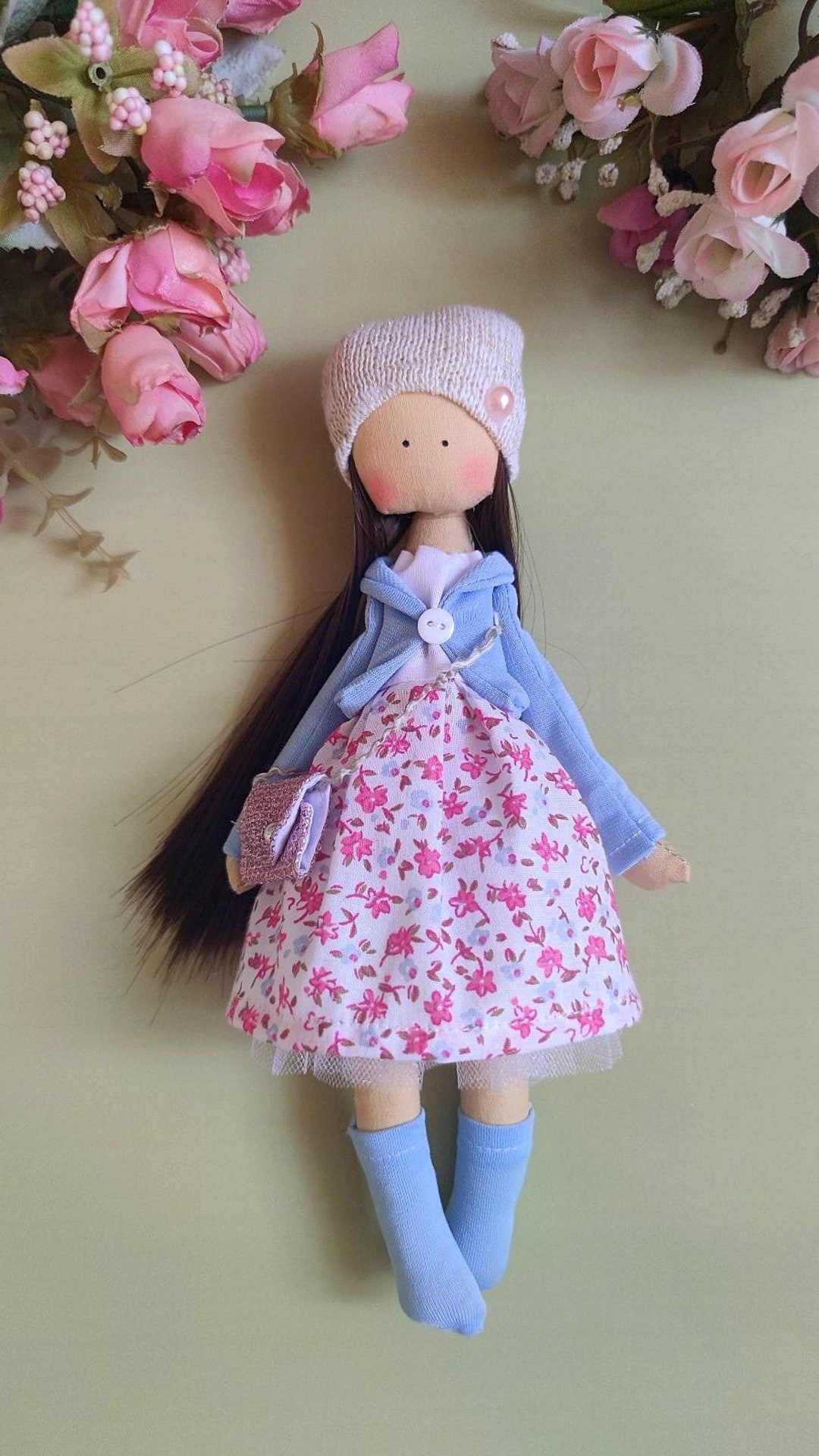 Stoffpuppe, Handgemachte Stoffpuppe, Textile Prinzessin Puppe ...