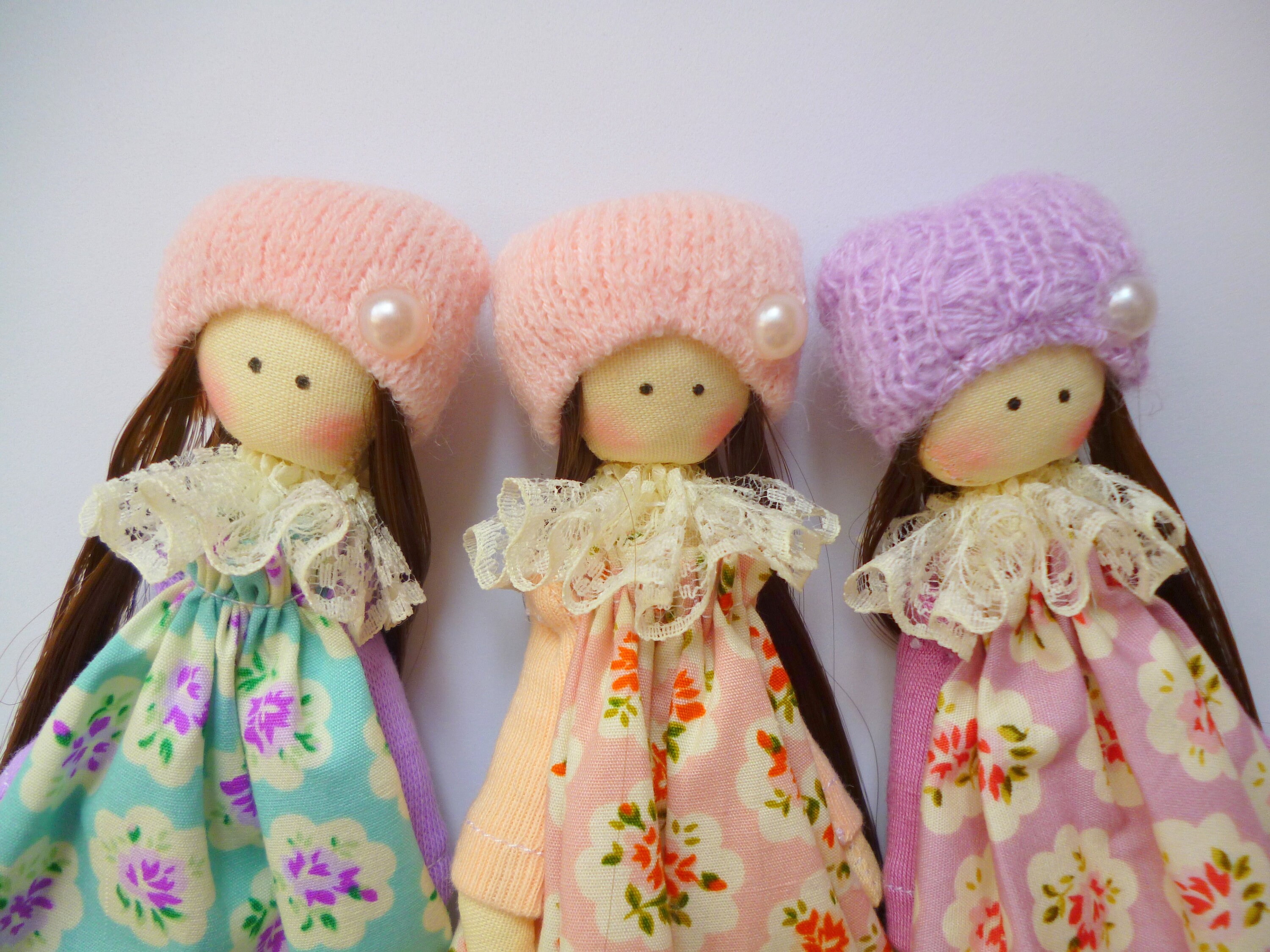Little handmade rag doll textile pocket doll for dollhouse | Etsy