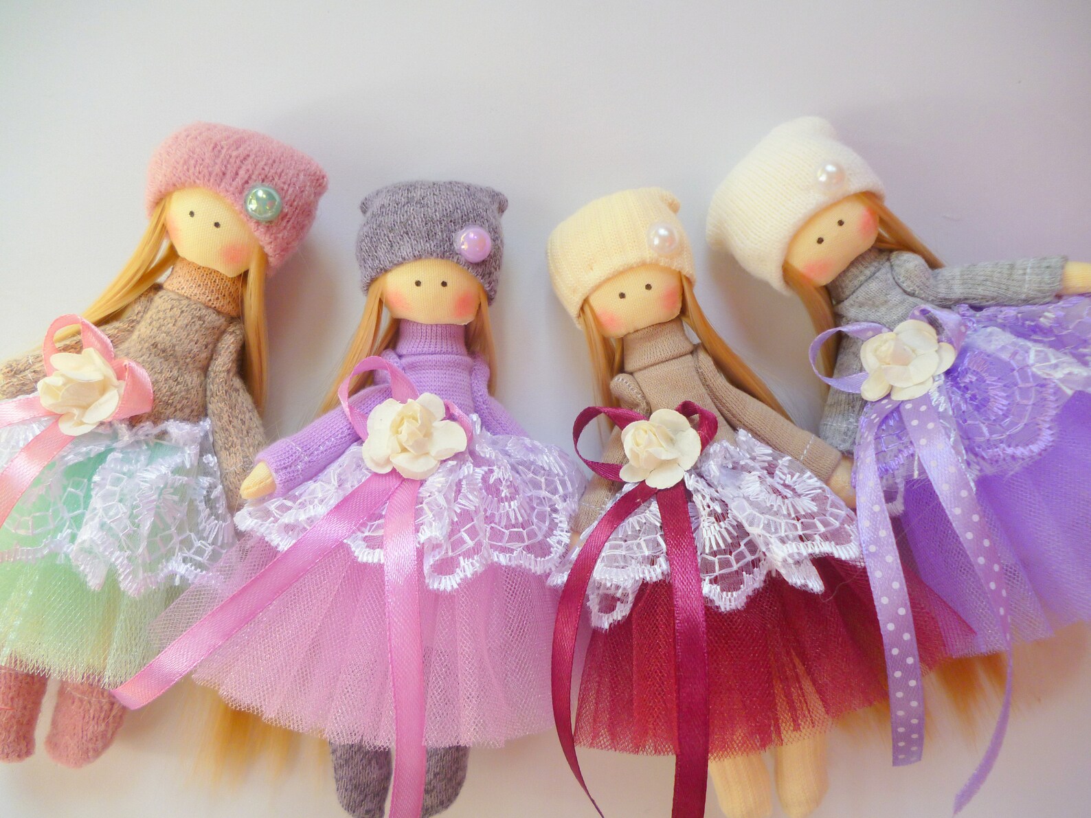 Textile Pocket Doll, Miniature Doll, Mini Rag Doll, Small Doll, Wedding ...