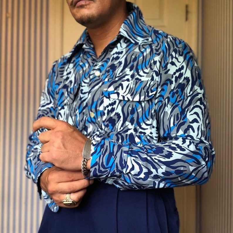 GROOVIN HIGH 1950s Style Vintage Blue & Black Tiger/leopard - Etsy