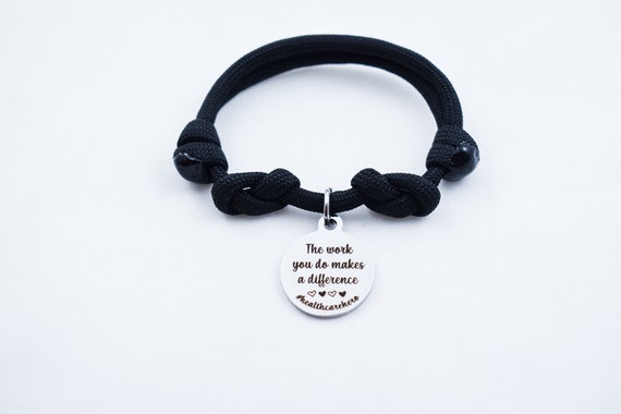 Healthcare Hero Medical Professional Adjustable Bracelet Paracord Necklace Health Care Nurse Gift Doctor Jewelry Stethoscope Heart Etsy
