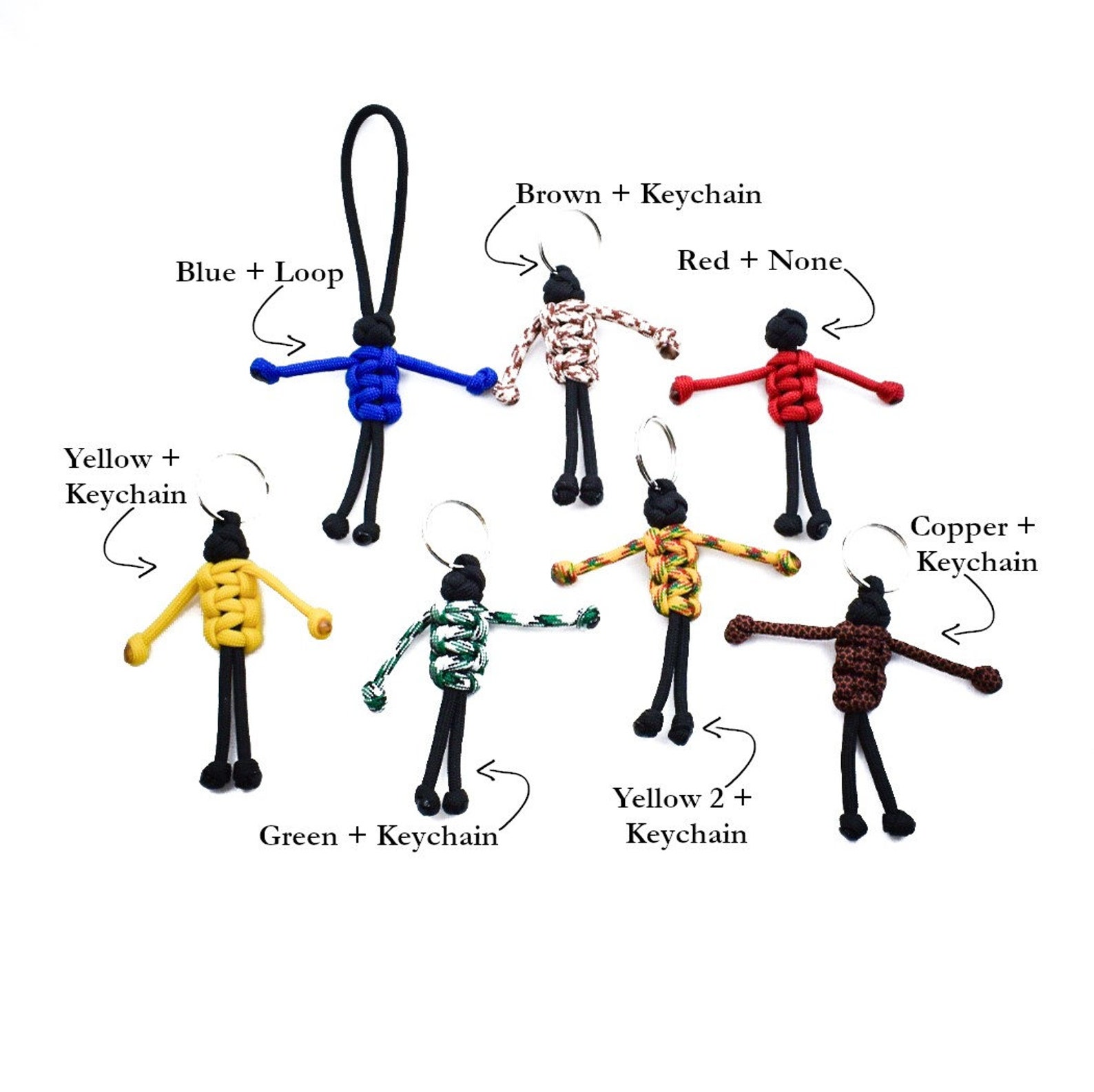 Paracord People Ready to Ship Paracord Keychain People - Etsy