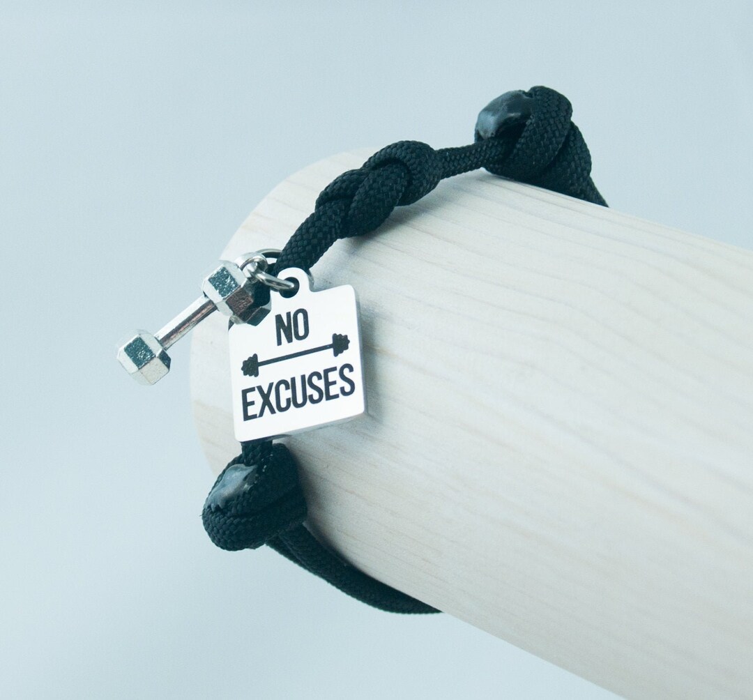 No Excuses, Workout Bracelet, Weightlifting, Weightlifter, Exercise ...