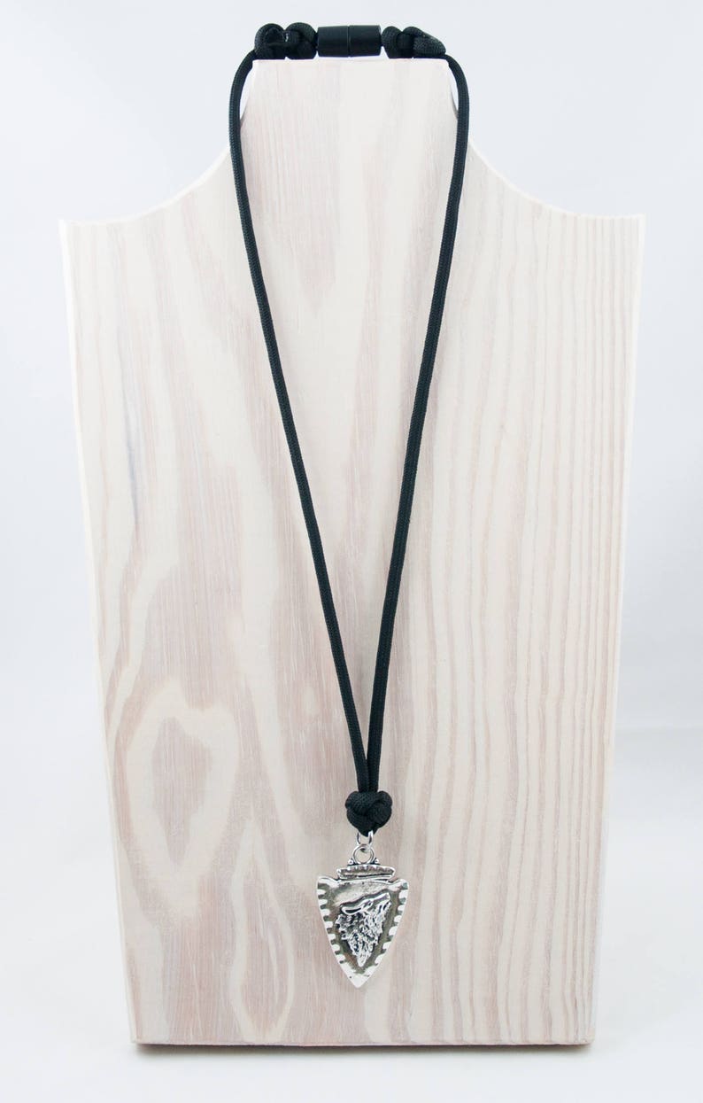 Wolf Arrowhead, Paracord Necklace, Wolf Necklace, Arrow Necklace ...