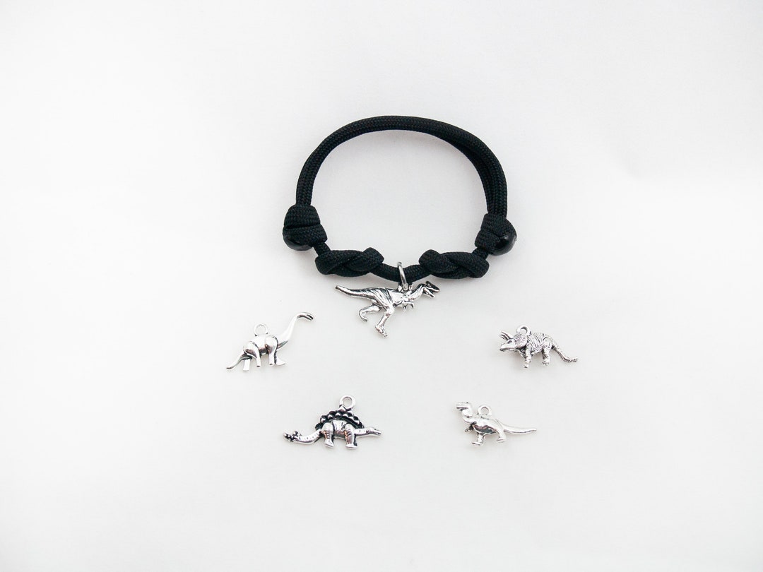 Dinosaur Bracelet, Dino Charm, Stegosaurus, Tyrannosaurus, Brontosaurus ...