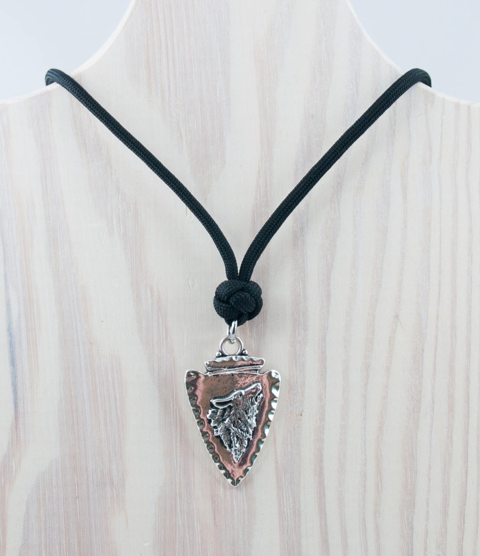 Wolf Arrowhead, Paracord Necklace, Wolf Necklace, Arrow Necklace ...