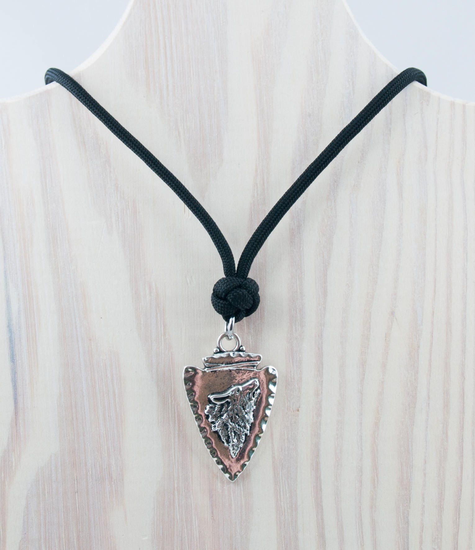 Wolf Arrowhead Paracord Necklace Wolf Necklace Arrow - Etsy