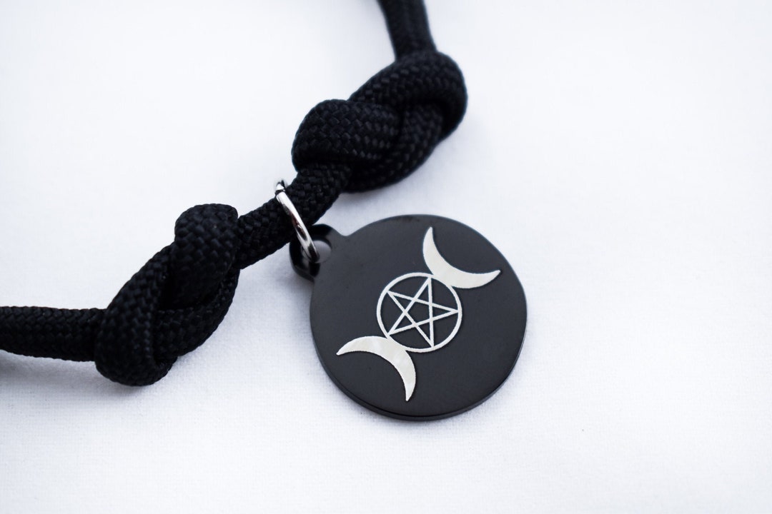 Triple Moon Bracelet, Wiccan Jewelry, Wiccan Charm, Pentagram, Three ...