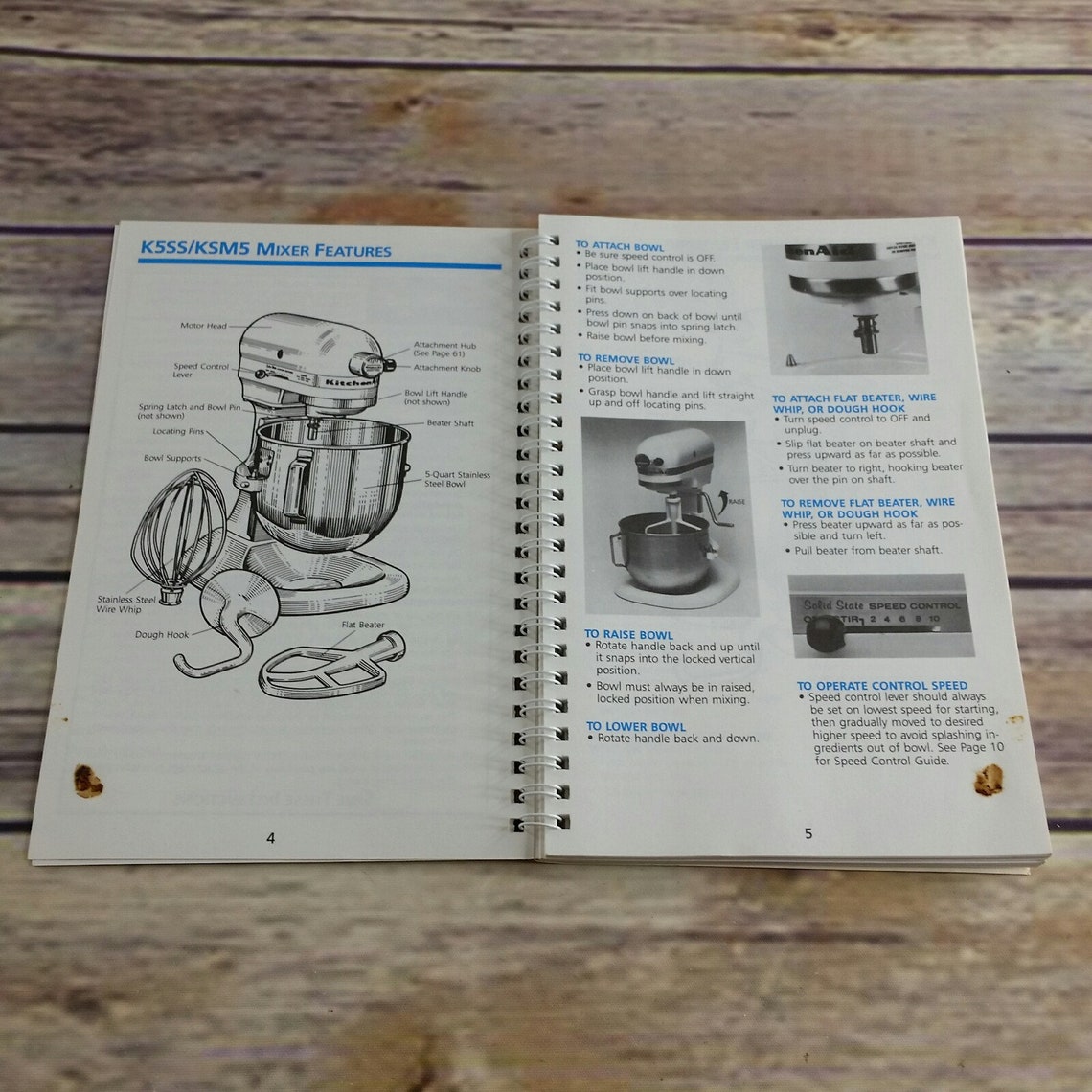 Vtg Kitchen Aid Mixers and Attachments Recipes and Instructions K45SS ...