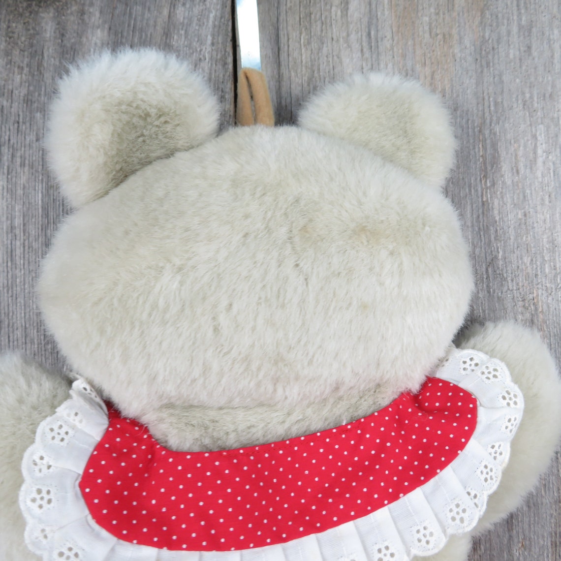 Vintage Teddy Bear Stocking Hallmark Baby Red Collar Lace - Etsy