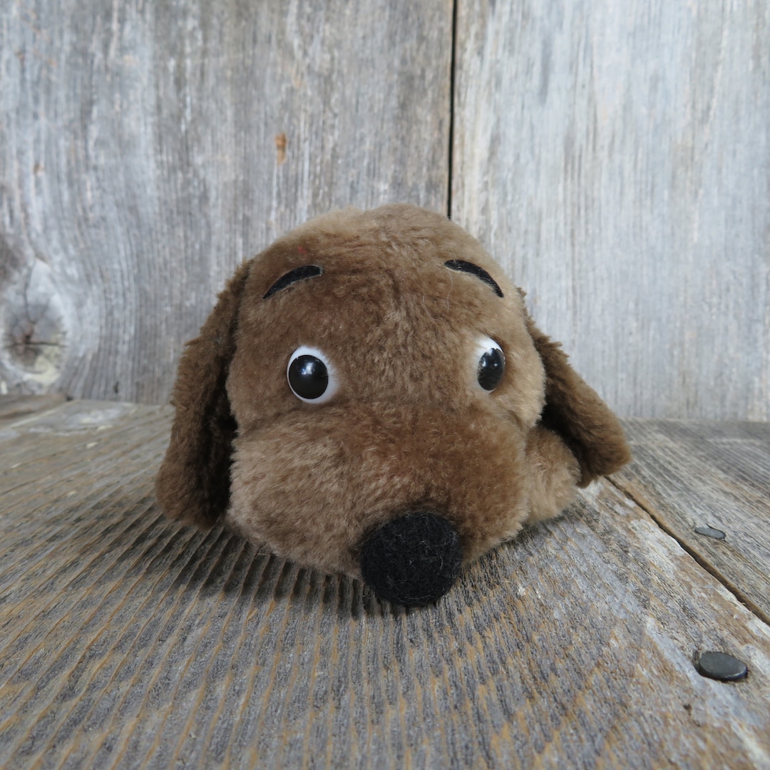 Vintage Mini Dog Plush Dakin Drooper Brown Puppy Stuffed Animal Nut ...
