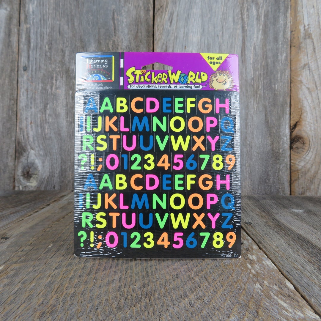 Neon Alphabet Sticker Sheets American Greetings Sticker World ...