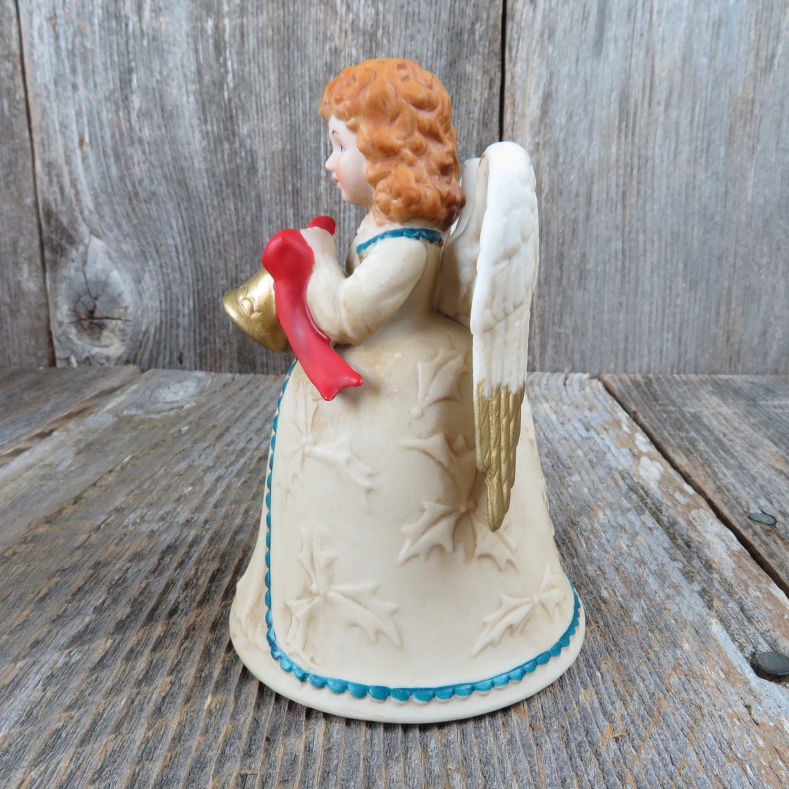 Vintage Angel Bell Figurine Homco Christmas Bell Ringer Red | Etsy