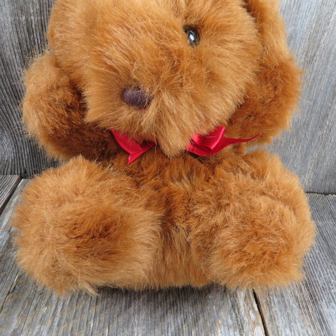 Vintage Teddy Bear Plush Fuzzy Stuffed Animal Red Newman | Etsy